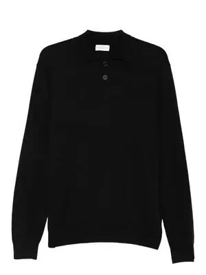 BALLANTYNE Long-sleeve Polo Shirt - Black