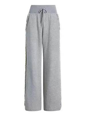 Cinq À Sept Maddie Ruffle Rhinestone Track Pants - Grey