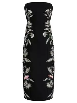 CINQ À SEPT Niles Floral Strapless Midi Dress