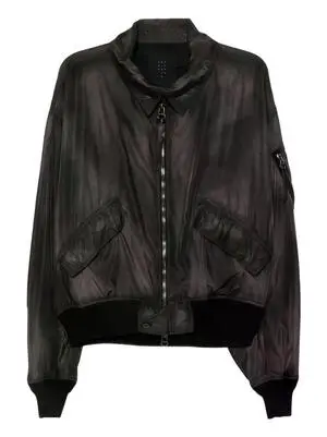 THE VIRIDI-ANNE Zip-up Bomber Jacket - Black