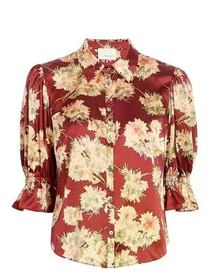Cinq À Sept Mae Bouquet Fiona Shirt - Red