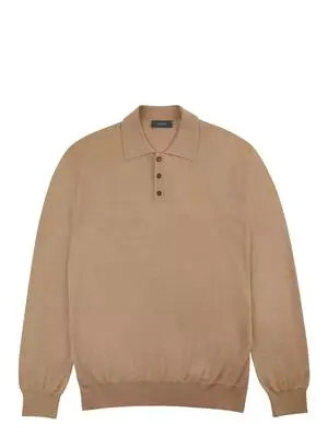 ZANONE Cashmere Silk Polo Shirt Neutrals