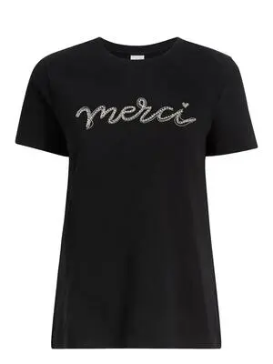 Cinq À Sept Merci Chain Tee Black
