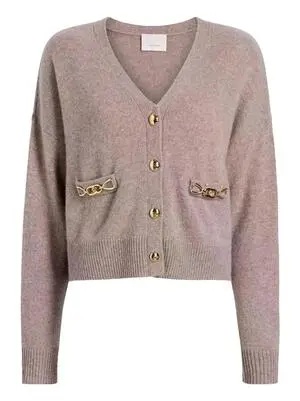 Cinq À Sept Kavita Chain-cashmere Cardigan - Brown