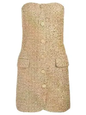 Alice + Olivia Madison Strapless Mini Dress - Neutrals