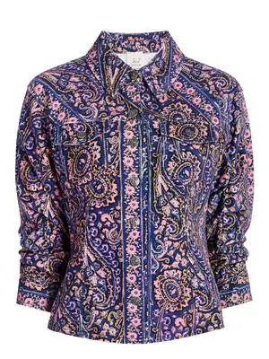 Cinq À Sept Canyon Paisley Velvet Jacket - Blue