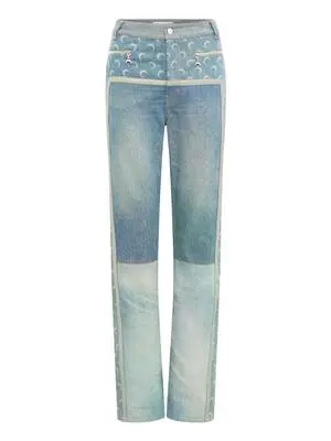 MARINE SERRE Moon-print Jeans - Blue