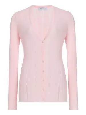 Gabriela Hearst Lillian Pointelle-knit Wool Cardigan - Pink