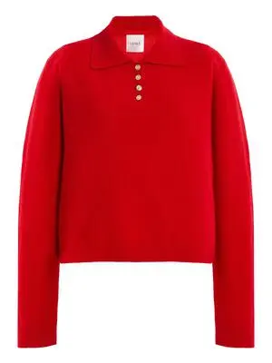 LESET Jesse Wool Polo Sweater Red