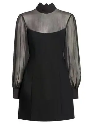 Cinq À Sept Fili Long-sleeve Mini Dress - Black