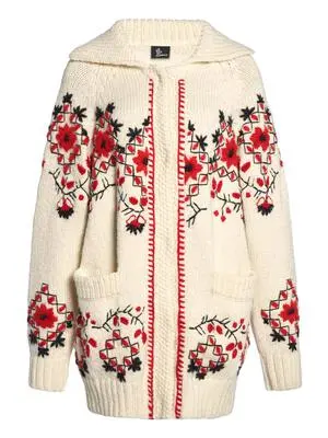 MONCLER Embroidered Nylon-Wool Cardigan
