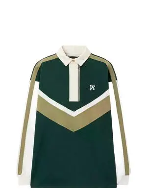 Palm Angels Monogram Colourblock Polo Shirt - Green
