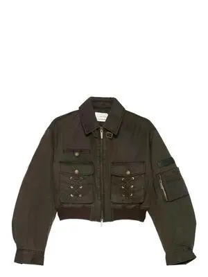 FENG CHEN WANG Lace-up Pocket Jacket - Brown
