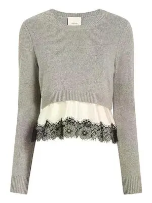Cinq À Sept Zyla Lace-trim Pullover - Grey