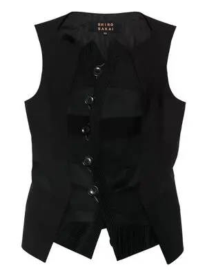 SHIRO SAKAI Button-fastening Waistcoat - Black
