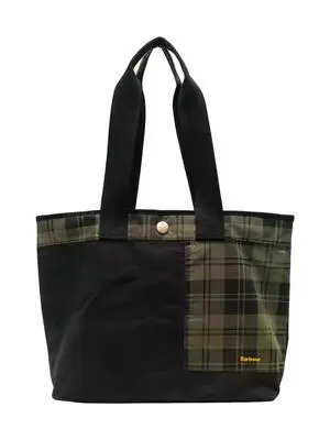 Barbour Tartan Panelled Tote Bag - Black