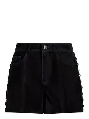 Cinq À Sept Shannon Studded Suede Shorts - Black