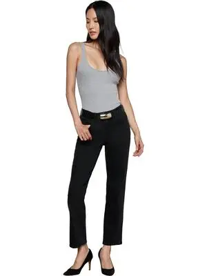 L'Agence Milana Slouchy Stovepipe Jean - Washed Black