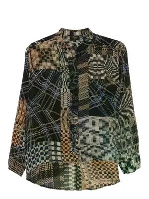 YAVI Patchwork Shirt - Black