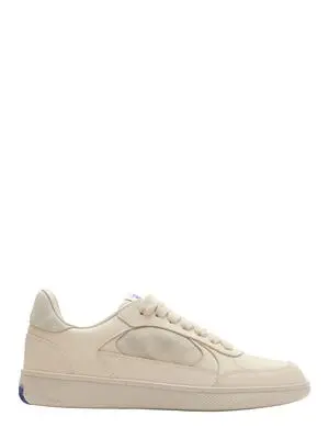 Burberry Leather Check Print Terrace Sneakers - White