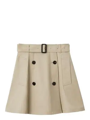 Burberry Gabardine Mini Skirt - Beige