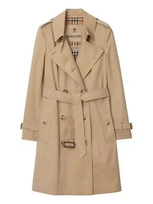 BURBERRY Gabardine Mid-Length Chelsea Heritage Trench Coat