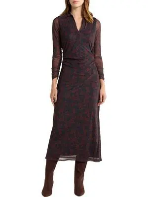 Madewell Long Sleeve Polo Midi Dress - Dark Navy