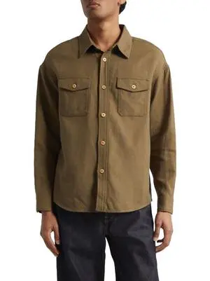 Visvim Lumber Wool & Linen Button-up Shirt - Olive