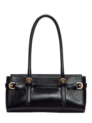 REFORMATION Dominique Leather Shoulder Bag - Black Leather