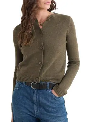 SEASALT CORNWALL Tern Tide Merino Wool Blend Cardigan - Knit Melange Rich Olive