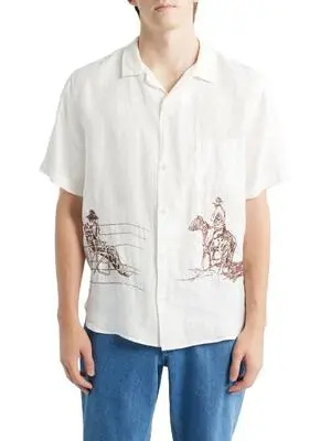 ONE OF THESE DAYS Remember Me Linen Camp Shirt - Ivory
