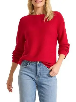 Tommy Bahama Crystal Sands Sequin Cotton Blend Sweater - Tango Red