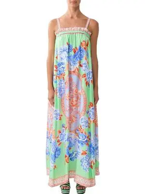 Camilla Printed Wide Strap Sundress - Topkapi Pop