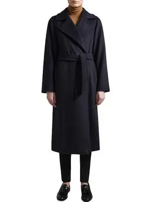 Max Mara Manuela Camel Hair Wrap Coat - Ultramarine