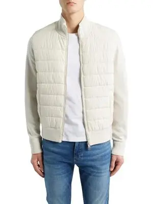 BOSS H-hernesto Mixed Media Jacket - Open White