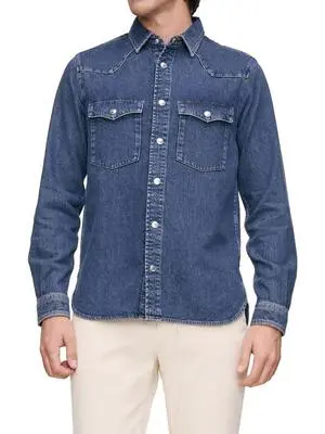 DL1961 Dominick Denim Snap-up Western Shirt - Indigo Frontier