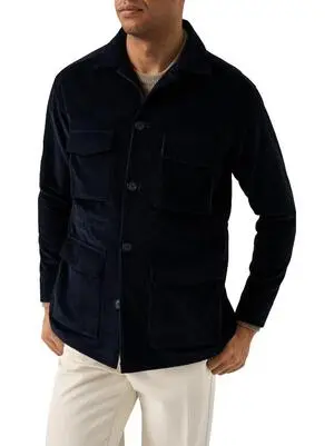 Eton Cotton Corduroy Field Jacket - Navy