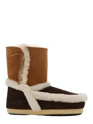 Moon Boot Evx Patchwork Sheepskin Boots - Tan