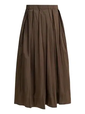 Max Mara Long Flared Skirt Brown