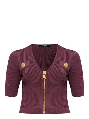 Balmain Top With Decorative Buttons - Pink