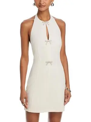 Steve Madden Juvia Rhinestone Bow Dress - Cream