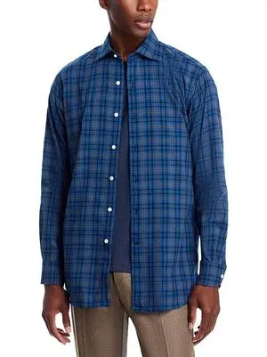 Peter Millar Bar Harbor Performance Flannel Sport Shirt - Blue Haze