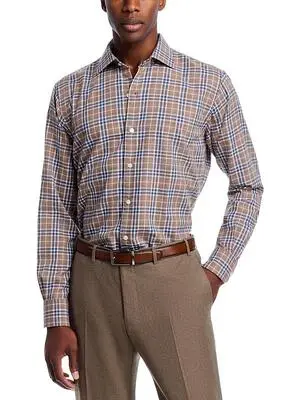 Peter Millar Big Bear Performance Flannel Sport Shirt - Poplar Brown