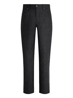 Zegna Wool And Cashmere Roccia Pants - Dark Grey