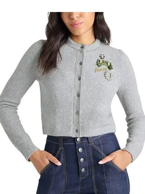 Cinq À Sept Allura Embellished Cardigan - Light Heather Grey