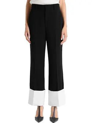 Cinq À Sept Maesa Contrast Hem Pants - Black/white