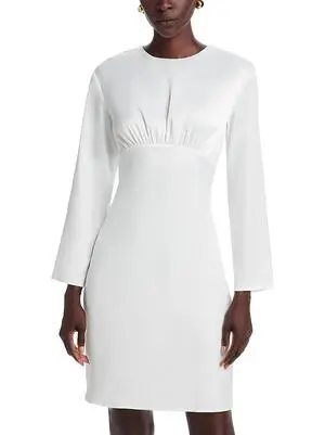 AREA STARS Long Sleeve Empire Waist Dress - White