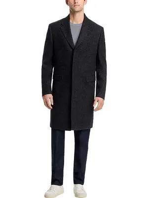 Vince Donegal Chevron Flyfront Topcoat - Charcoal