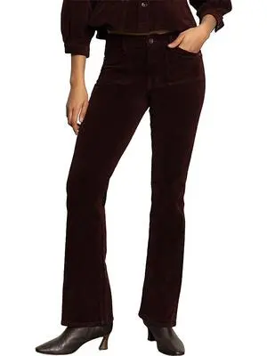 Sanctuary Velveteen Bootcut Pants - Dark Crimson