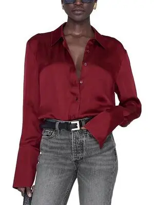 ANINE BING Amanda Shirt - Burgundy